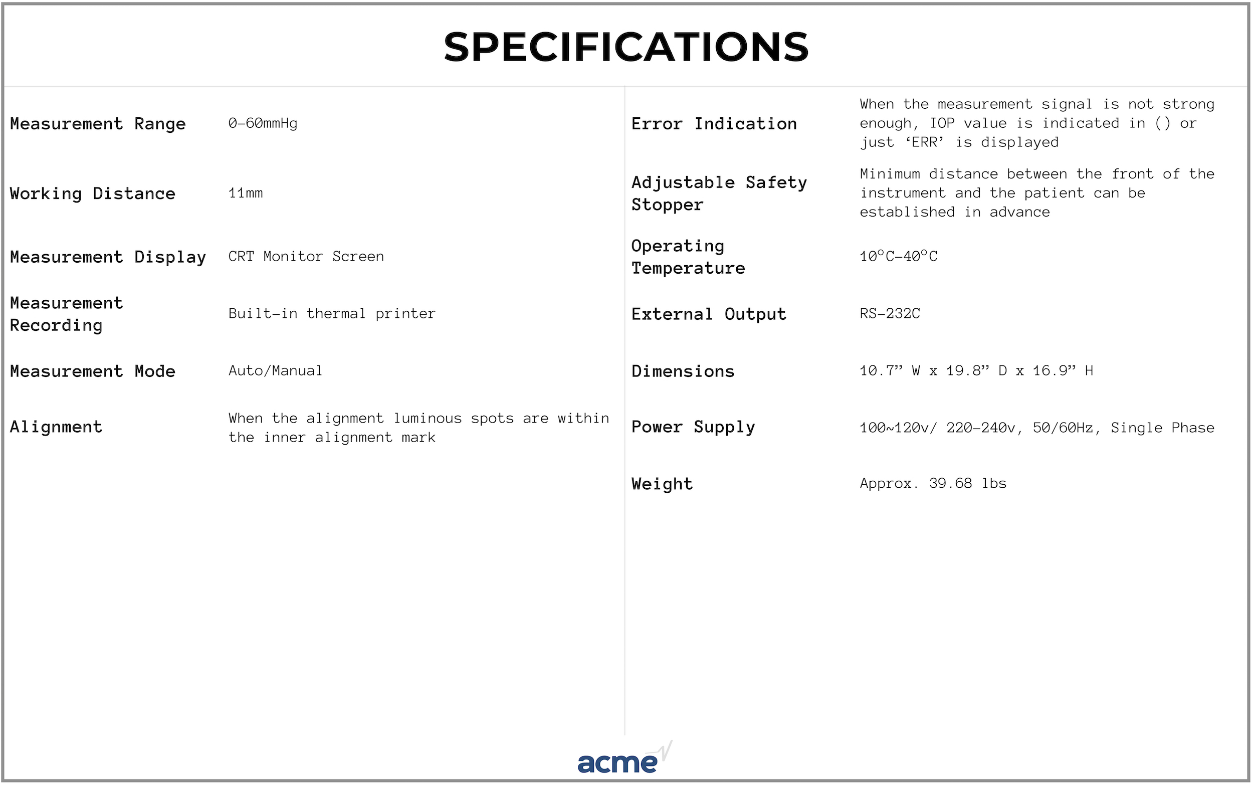 Topcon CT-80 Non-Contact Tonometer For SALE