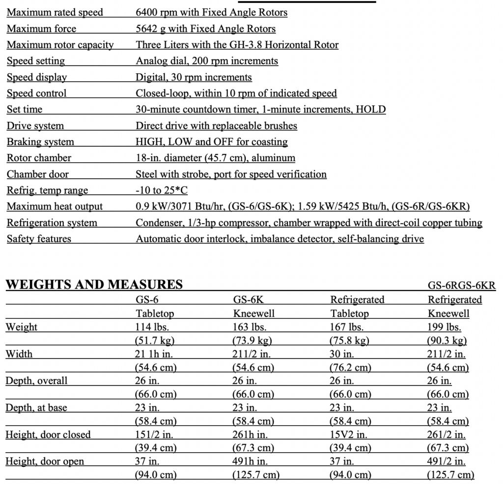 Beckman Centrifuge GS-6R Centrifuge FOR SALE