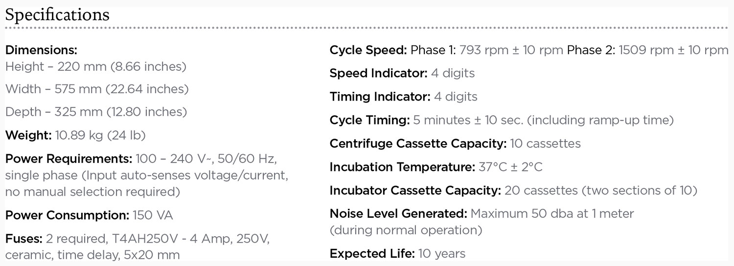 Ortho Clinical Diagnostics Workstation Centrifuge Incubator FOR SALE
